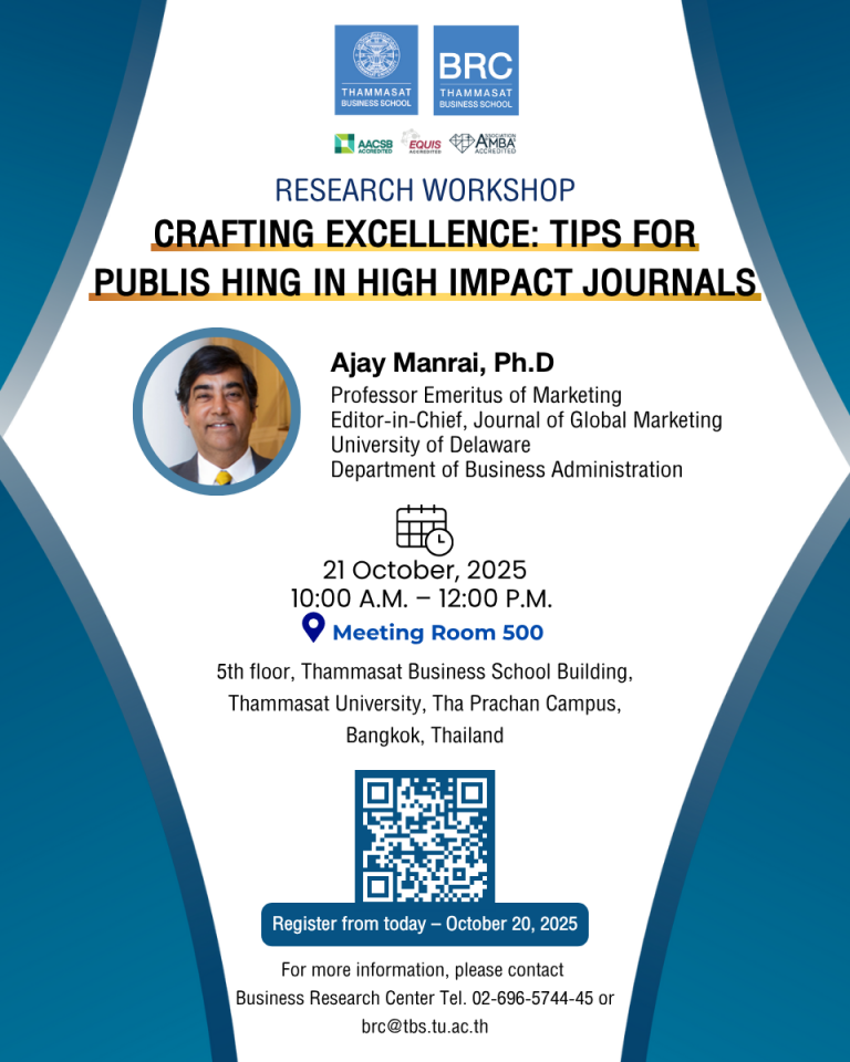 Crafting Excellence: Tips for Publishing in High-Impact Journals | Thammasat Business School